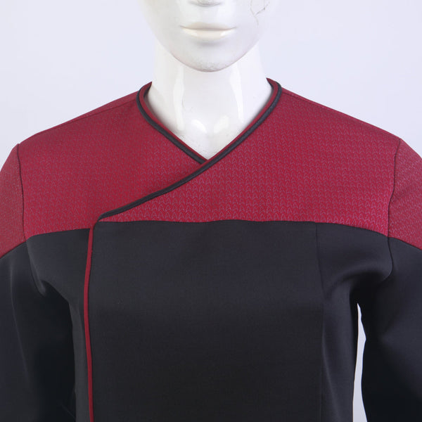 ST Picard 3 Command Red Uniform Female Cosplay Starfleet Gold Blue Top ...